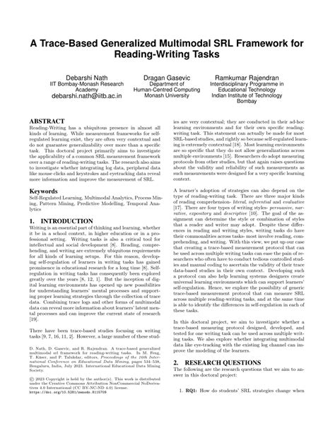 pdf a trace based generalized multimodal srl framework for reading writing tasks