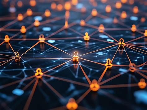 Network Of Connected Nodes Premium Ai Generated Image
