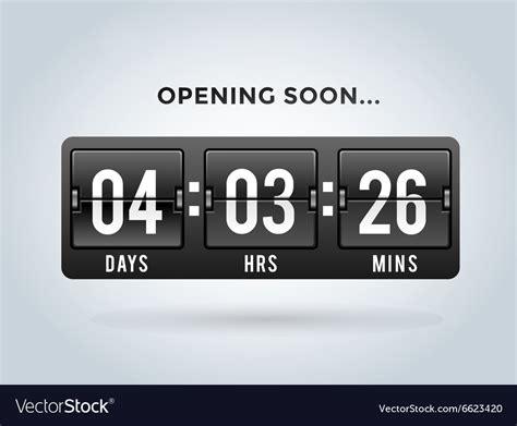 Countdown Clock Digits Board Panels Timer Vector Image