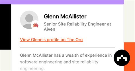 glenn mcallister senior site reliability engineer at aiven the org
