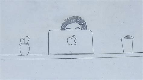 تعليم الرسم للمبتدئين رسم بنت تجلس أمام اللاب توب Youtube