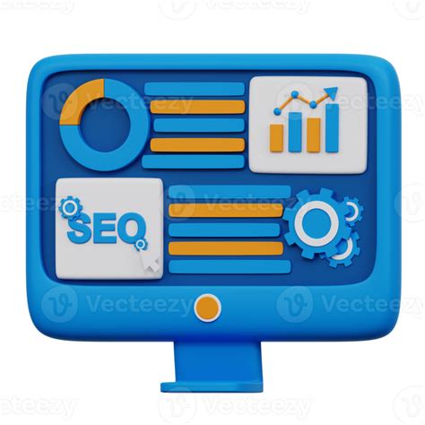 Seo Analytics Computer 3d Icon 34596188 Png