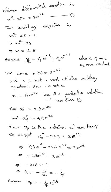 Solved Solve The Second Order Differential Equation Using The Method