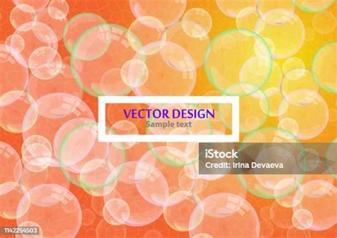 컬러 배경에 무지개의 반사와 현실적인 부동 비누 거품 광고 책자 전단지 또는 포스터에 대 한 디자인 요소입니다 벡터 일러스트 3차원 형태에 대한 스톡 벡터 아트 및 기타
