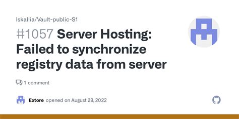 Server Hosting Failed To Synchronize Registry Data From Server · Issue