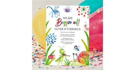We Are Bugging Out Birthday Party Invitation Zazzle
