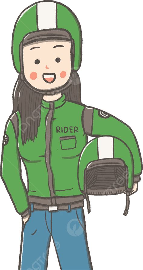 여자 녹색 오토바이 택시 운전사 운전사 택시 온라인 택시 Png 일러스트 및 Psd 이미지 무료 다운로드 Pngtree
