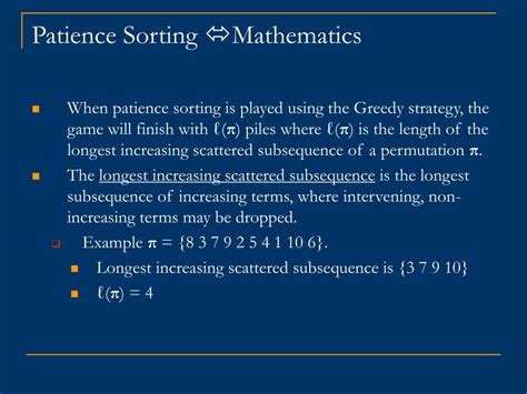 Ppt Mathematics Behind Patience Sorting Powerpoint Presentation Free