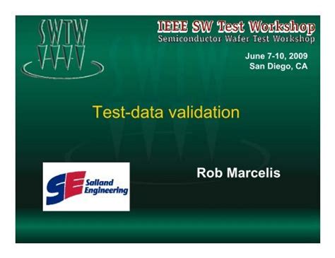 Test Data Validation Semiconductor Wafer Test Workshop