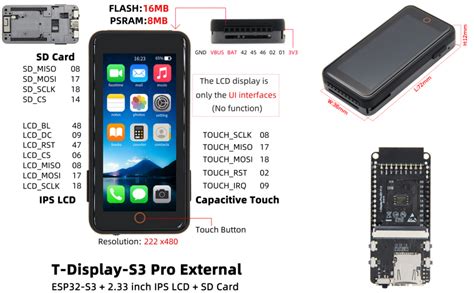 Lilygo T Display S3 Pro External Esp32 S3 Touch Display 233 Inch Lcd Ttgo