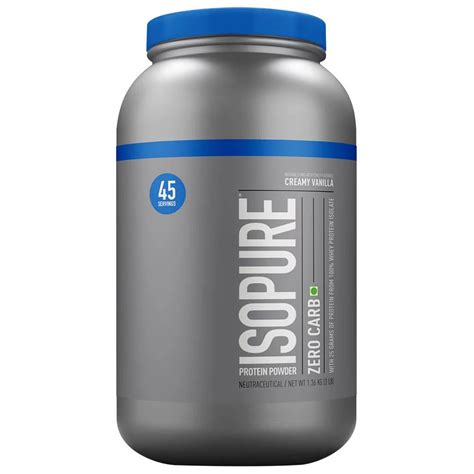 Isopure Zero Carb 100 Whey Protein Isolate Creamy Vanilla 3 Lbs