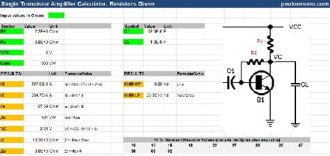 Excel Based Transistor Amplifier Calculator Dangerous Prototypes