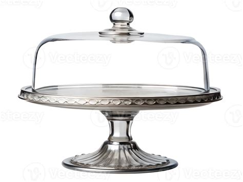 Elegant Glass Dome On Silver Cake Stand In Kitchen 52647412 Png
