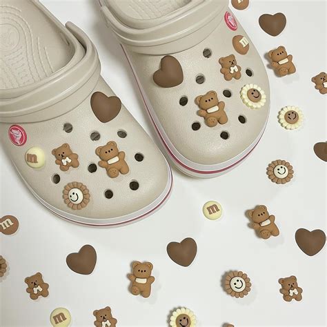 신발꾸미기 가을을 담은 곰돌이와 아기 곰돌이 10pcs 세트 악세사리 파츠 참 데코덴 에이블리