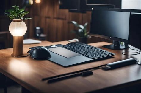 Premium AI Image A Computer Monitor And A Mouse On A Desk