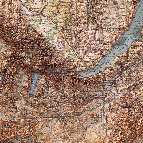 Mongolia Topographic Map Of 1931 2d Poster Shaded Relief Map Fine Art