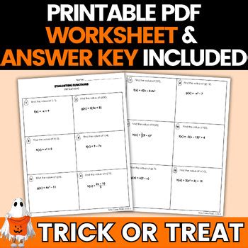 Function Notation Evaluating Functions Halloween Math Digital Activity