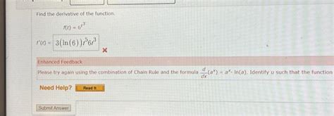 Solved Find The Derlvative Of The Function F T 6t3 F′ T
