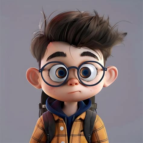 3d Illustration 3d Cartoon Character Fun Teenager Premium Ai