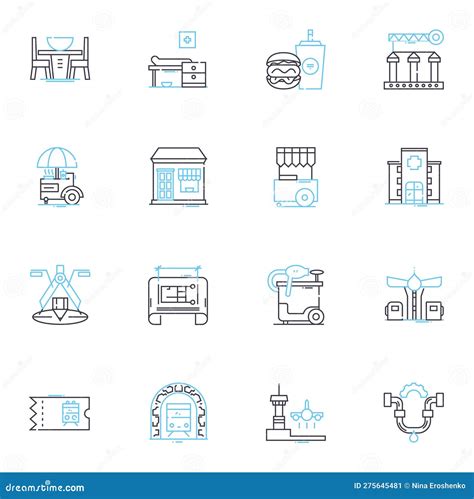 Drafting Line Icons Collection Blueprints Schematic Measurements
