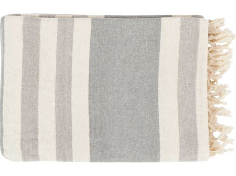 Surya Troy Medium Gray Cream Light Gray Throw Sytoy