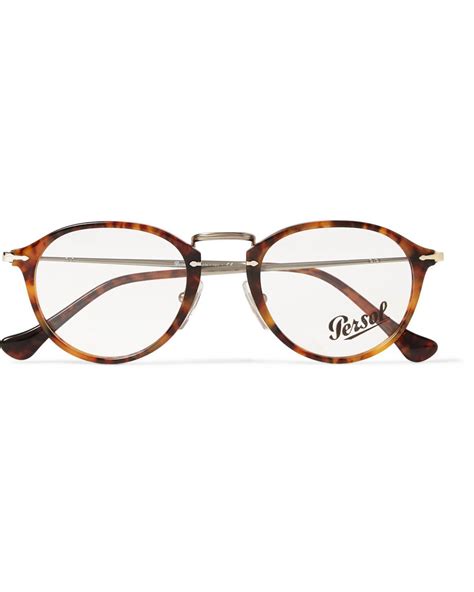 Persol Round Frame Acetate And Metal Optical Glasses In Brown For Men Lyst