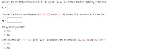 Solved V1 Consider The Line Through The Points 12 15 13 Chegg Com