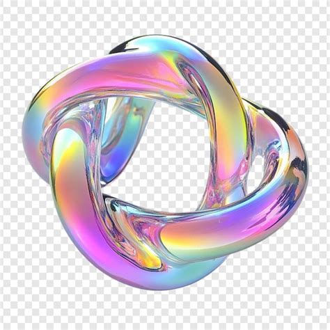 이리데센트 글래스 노트 추상 예술 3d 렌더링 무료 Psd 파일