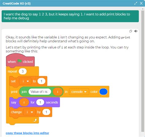 Creaticode Xo Ai Assistant Debugging Creaticode Scratch Forum