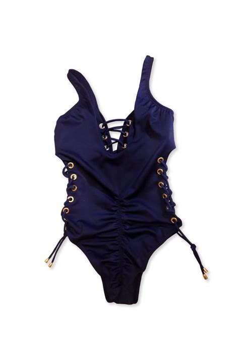 Open Sided One Piece Swimsuit With Scrunched Style Bottom Alfredo Barraza Boutique