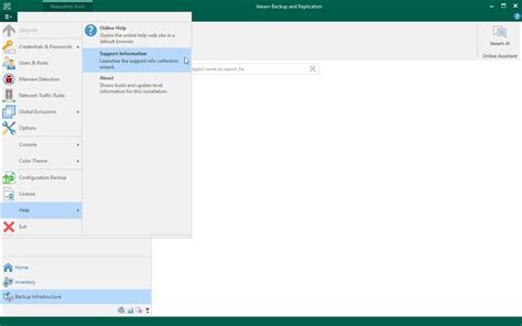 step 1 launch export logs wizard veeam agent management guide