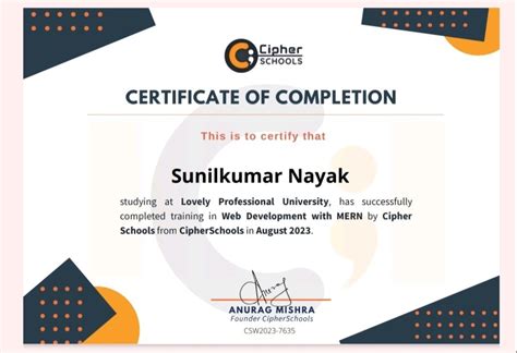 Sunil Kumar Nayak On Linkedin Cipherschools Webdevelopment
