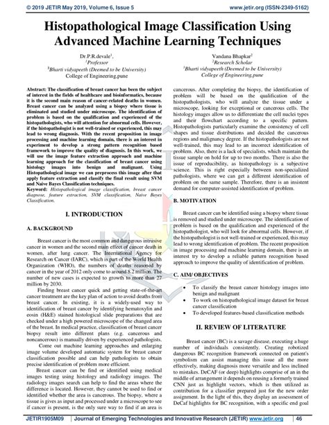 Pdf Histopathological Image Classification Using Advanced Machine