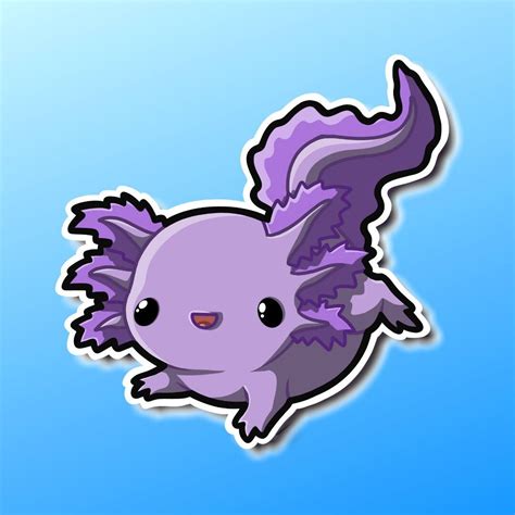 Super Kawaii Purple Axolotl Adorable Kawaii Amphibian Friend For