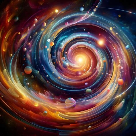 Opal Orbit Abstract Colorful Background In A Cosmic Display Premium Ai Generated Image