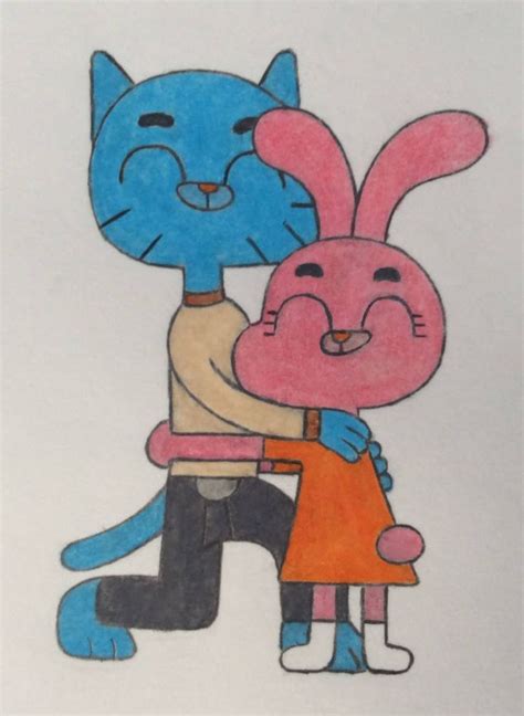 Art Trade Gumball And Anais Hugging By Neonimbus526 On Deviantart