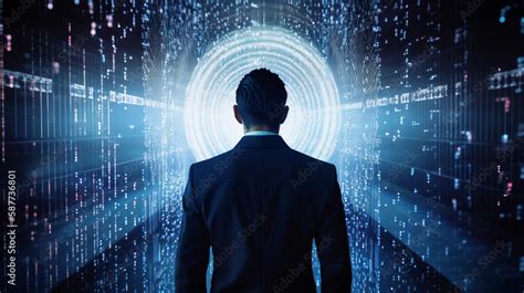 Male CEO Standing In Data Center Stock Illustration Adobe Stock