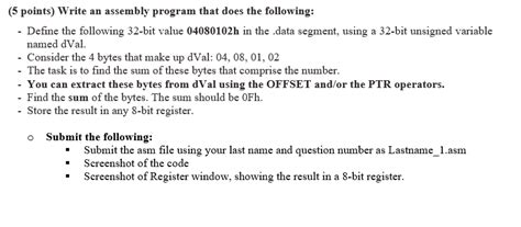 Solved Points Write An Assembly Program That Does The Chegg