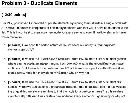 Solved For Pa2 Your Linked List Handled Duplicate Elements