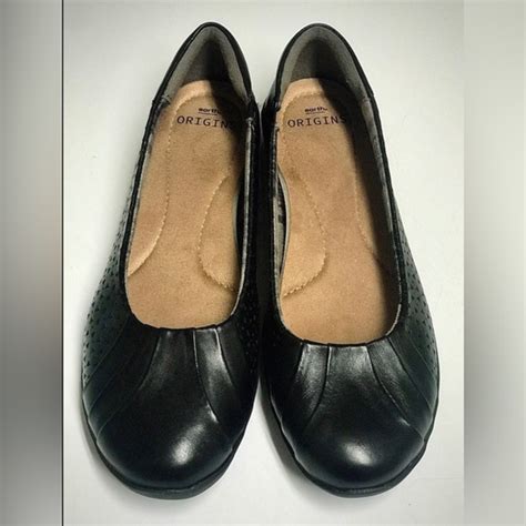 Earth Origins Shoes Womens 8 W Wide Black Leather Earth Origins