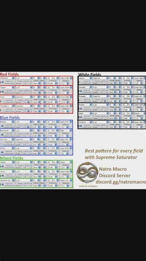 Best Natro Macro Settings For Each Feild R BeeSwarmSimulator