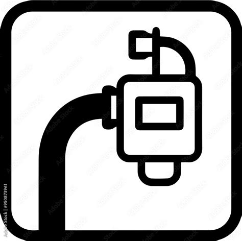 Стоковий вектор 흰색 배경에 배관과 계량기 모양이 있는 단순한 아이콘 Adobe Stock