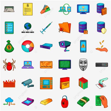Information Security Clipart Hd Png Information Security Icons Set Hacker Security
