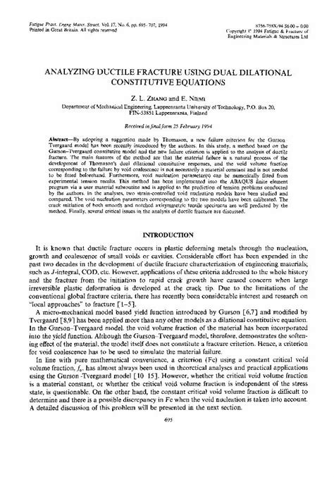 Pdf Analyzing Ductile Fracture By Using Dual Ntnufolkntnunozhiliangzhiliangs Papers