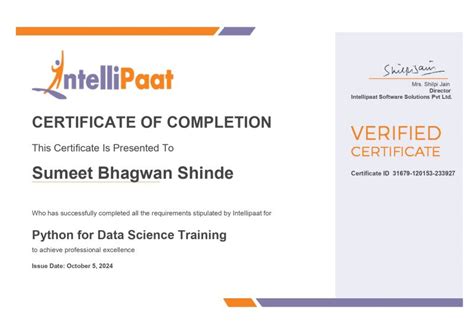 Sumeet Shinde On Linkedin Im Thrilled To Share That Ive Completed Python For Data Science From