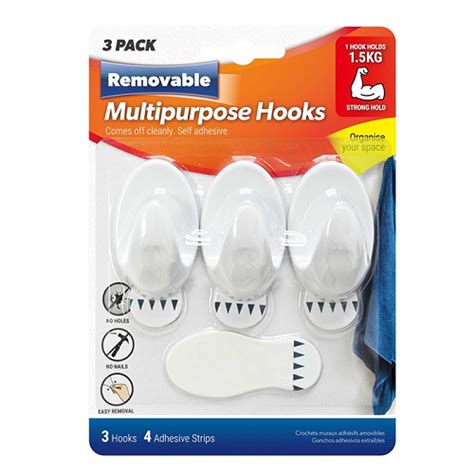 Oval Removable Hooks Large Pack Of 3 Buywise Stores Ltd
