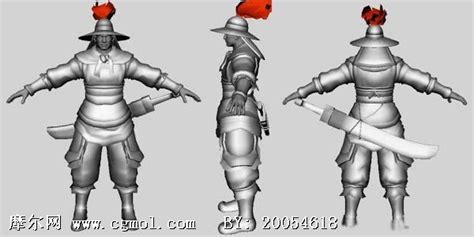 古代带刀士兵maya人物模型历史角色动画角色3d模型免费下载摩尔网