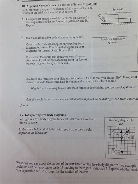 Solved II Applying Newton S Laws To Interacting Objects Chegg Com