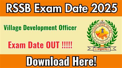 Rssb Vdo Exam Date 2025 Out