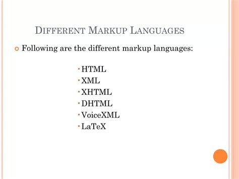 Markup Language Classification Designing Static And Dynamic Pptx Web Design And Html Internet